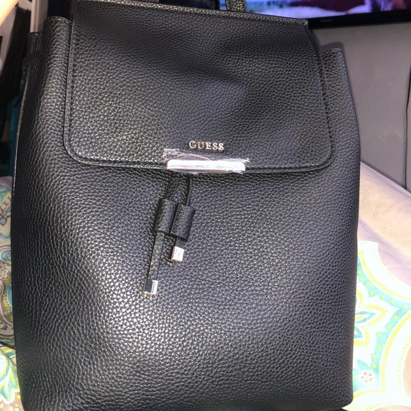 Guess | Bags | Authentic Guess Backpack Black With Gold Zipper | Poshmark